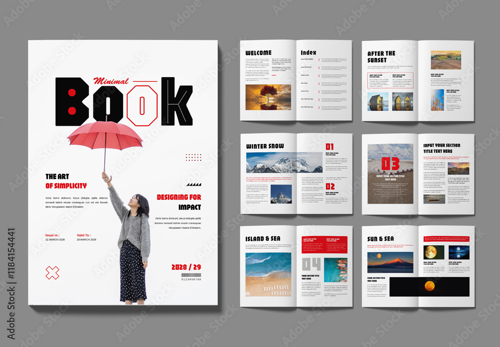 Minimal Book Layout Stock Template | Adobe Stock