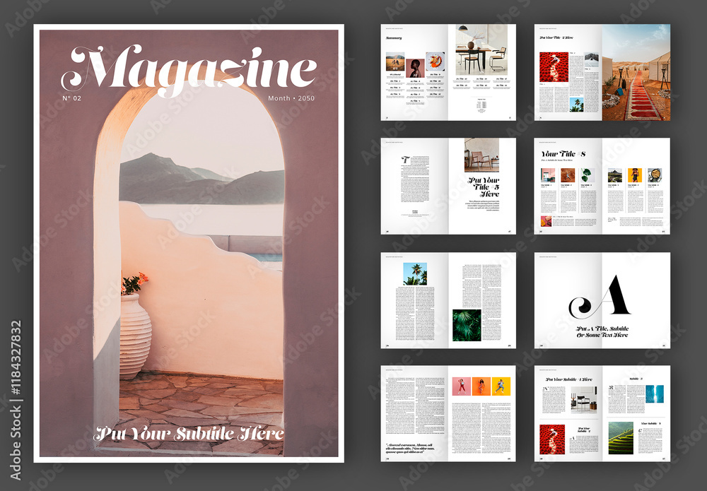 Minimalist Magazine Layout Stock Template | Adobe Stock