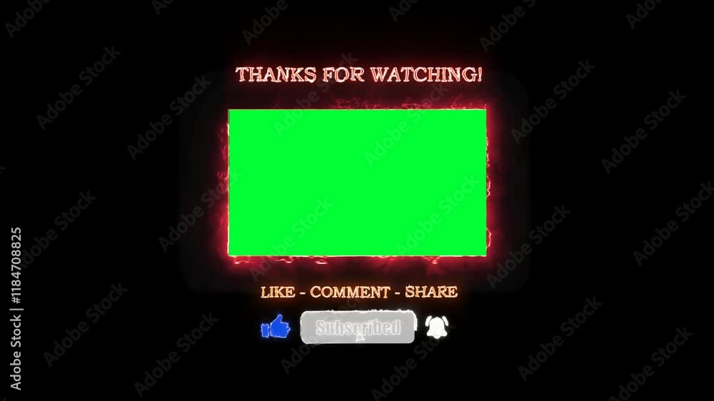 Fire pop up youtube end Screen channel with templates for video on ...