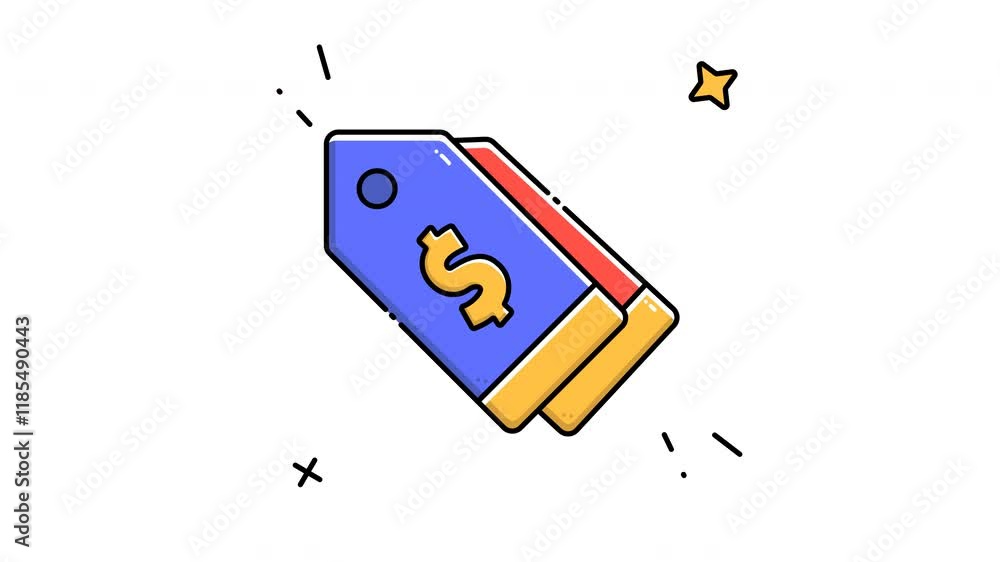 Animated price icon on transparent background, ecommerce animation, 4k ...