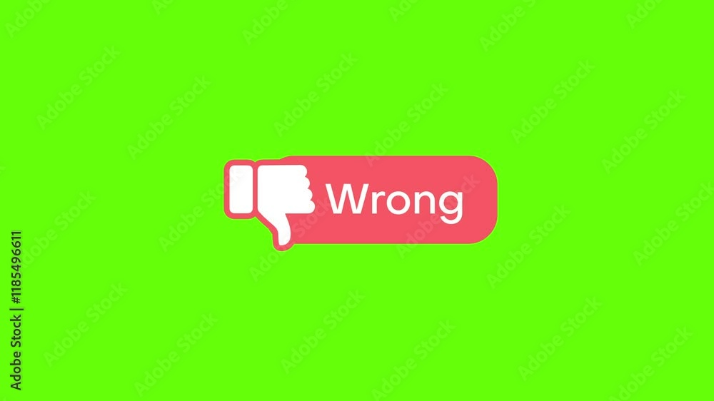 Wrong Icon Animation on Green Screen Background 4K Resolution Symbol ...