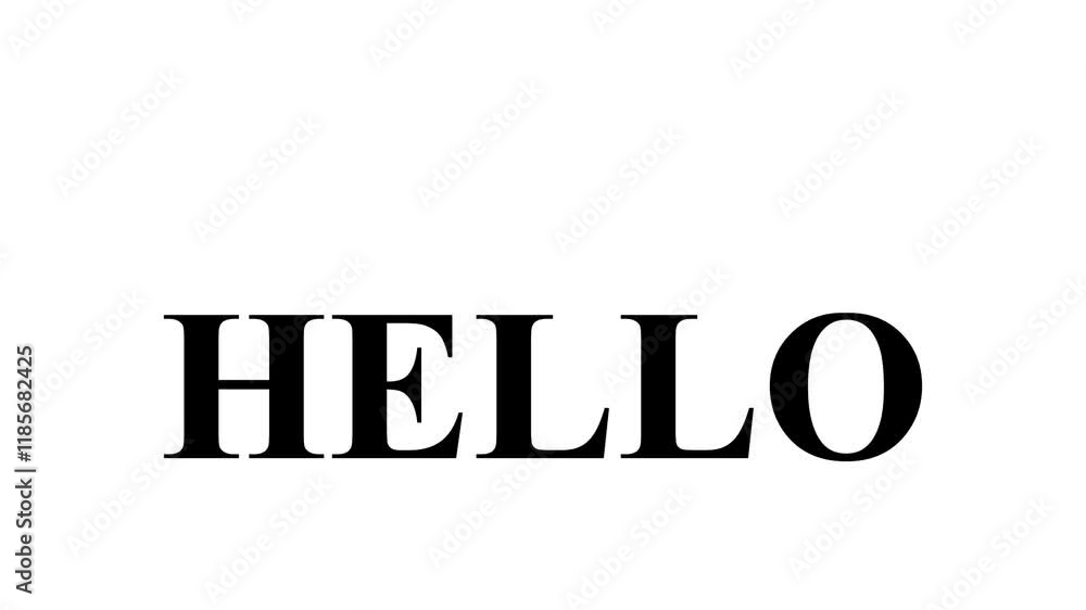 Hello text on white background for welcome , greetings and ...