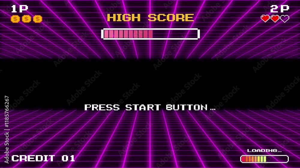 START NEW GAME. pixel art .8 bit game. retro game. for game assets ...