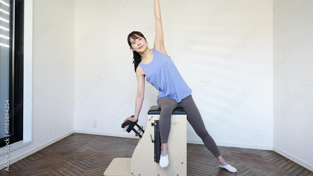 pilates machine, pilates, stretching, woman, fitness, chair, mermaid ...