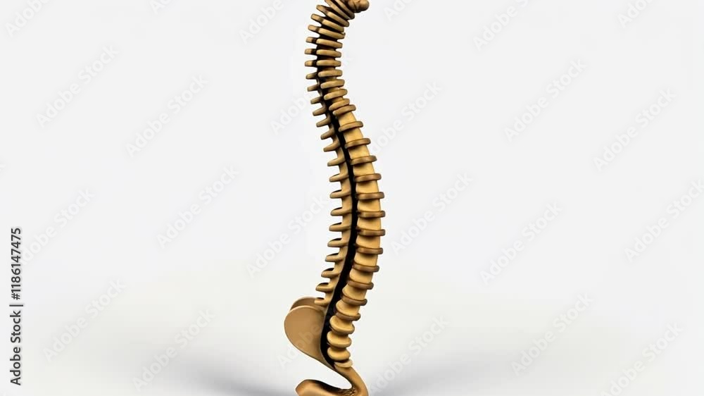 This 3D model shows the spine from different angles. It has cervical ...