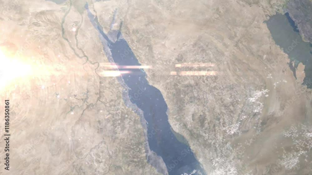 Zooming in on Yanbu' al Bahr, Saudi Arabia frome space - Perfect for ...