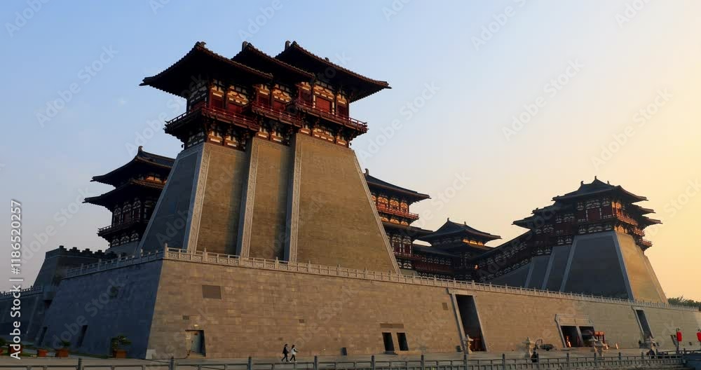 Time lapse of Ying Tian Men at dawn. Ying Tian Men is the south gate of ...