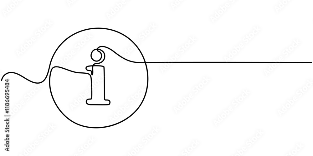 Poster Exclamation mark in one continuous line drawing vector ...