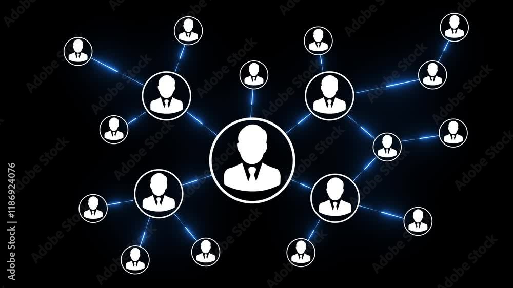 Motion graphic of Blue technology icon network connection abstract ...