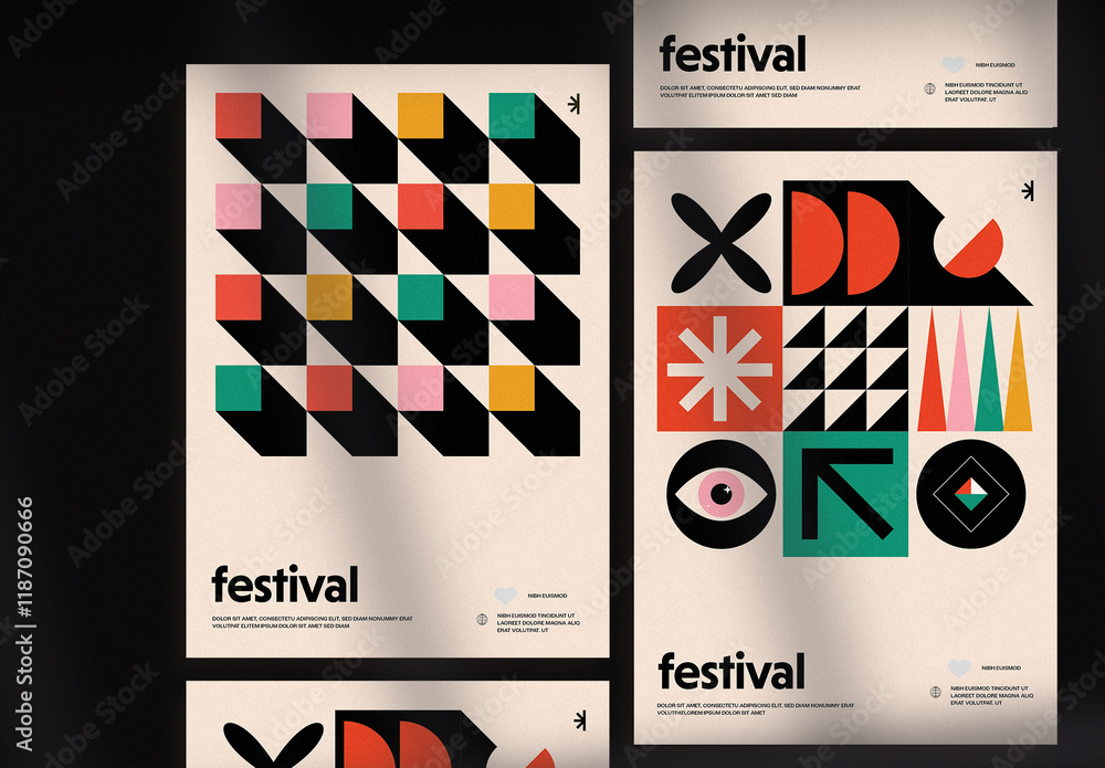 Modernist Poster Set Stock Template | Adobe Stock