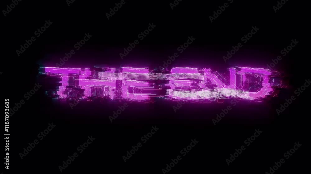 Glitch animation with ‘The End’ text on a transparent background ...