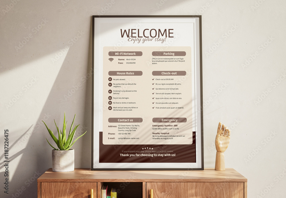 Home Rental Welcome Poster Stock Template | Adobe Stock