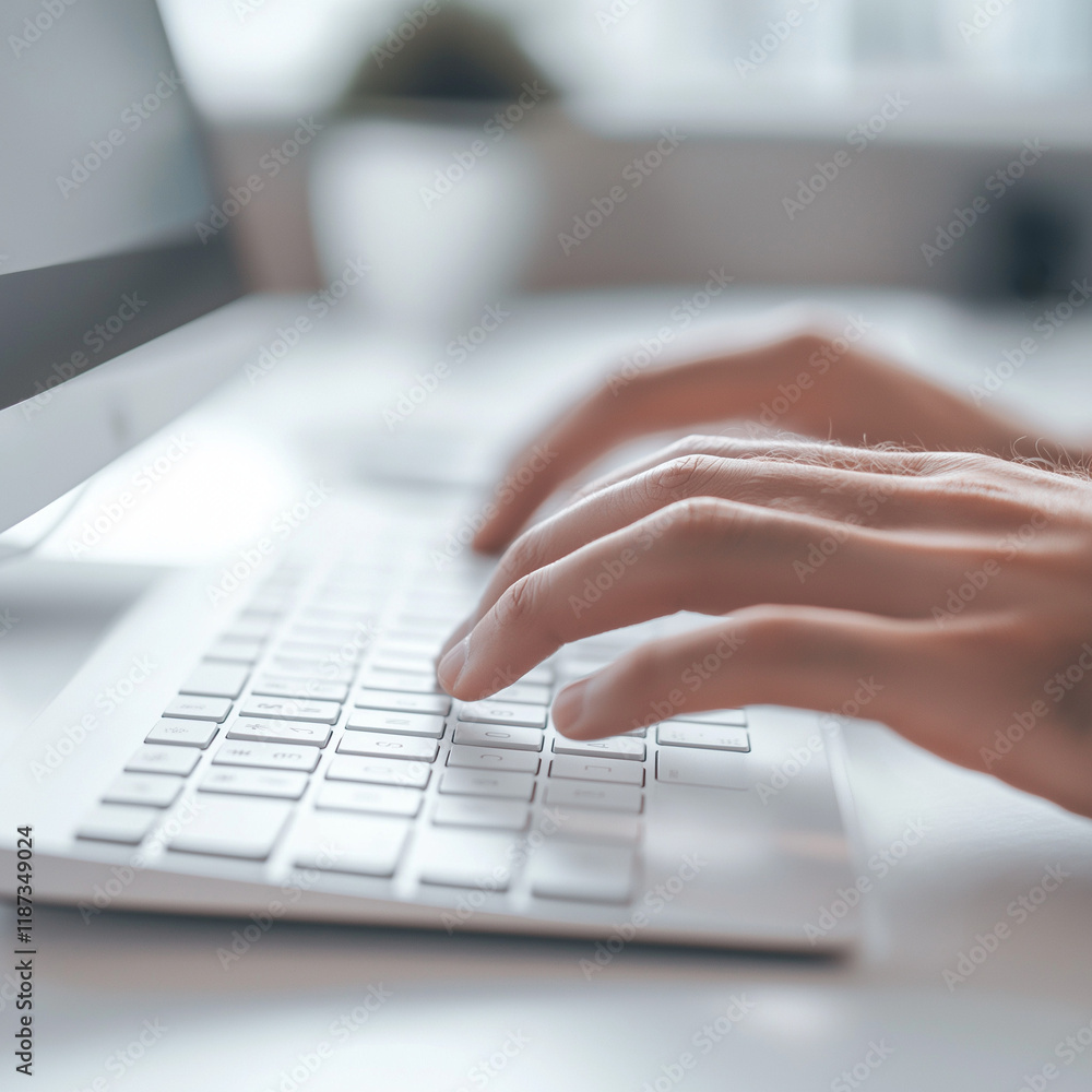 Poster Dynamic Typing: Hands Dancing Across the Keyboard – Wall Art ...