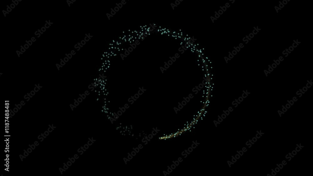 background frame circle shining shooting stars rotating animated ...