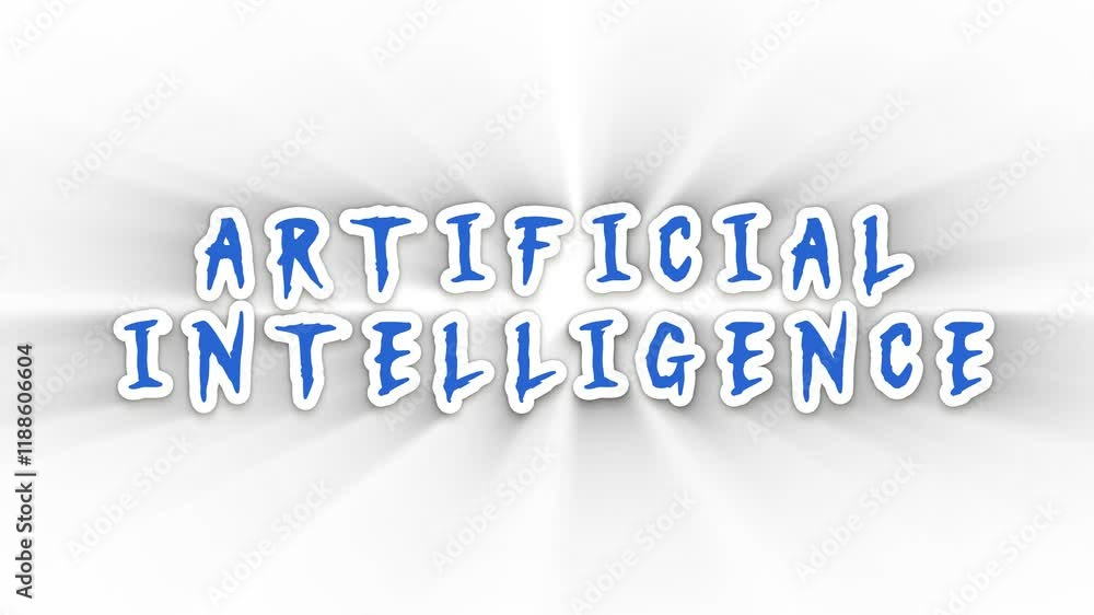 artificial intelligence animated text video on white background | AI ...