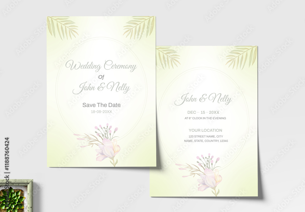 Indian Wedding Card or Invitation Card Template Stock Template | Adobe ...