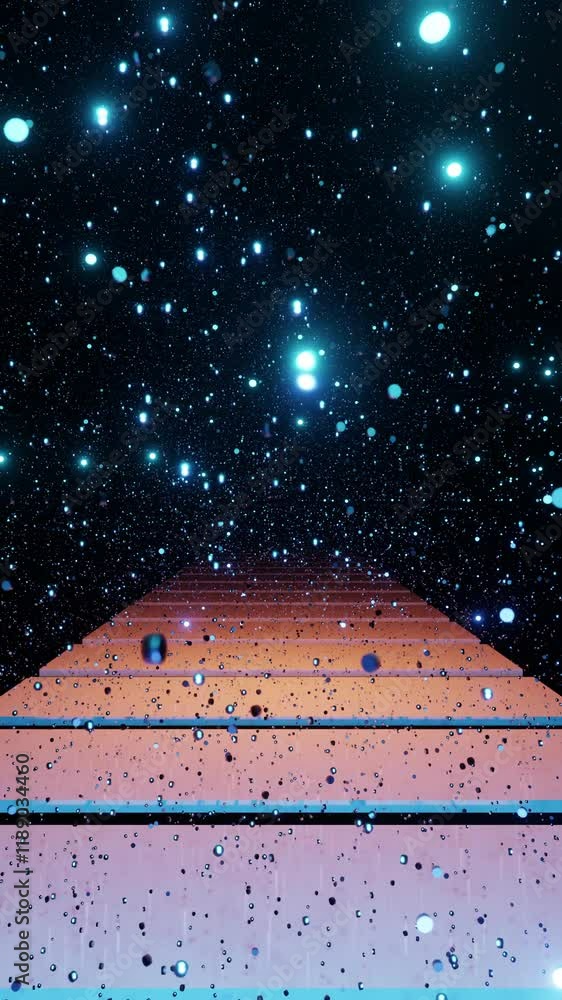Vertical looped road through the stars, path to infinity through ...