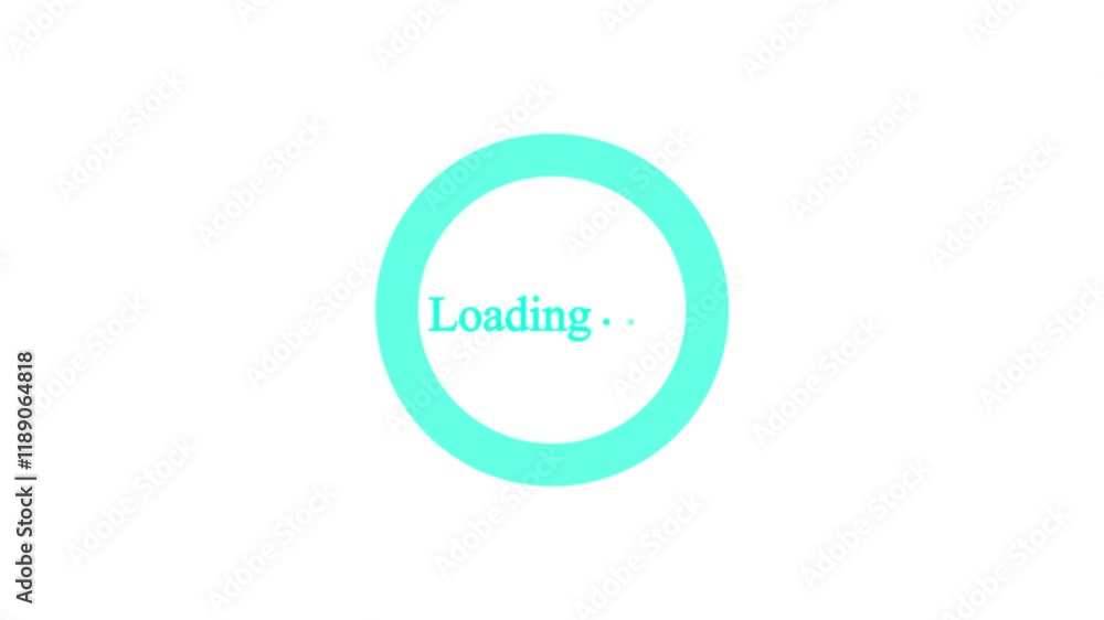 Neon fast loading bar icon animation on black background. Loading, text ...