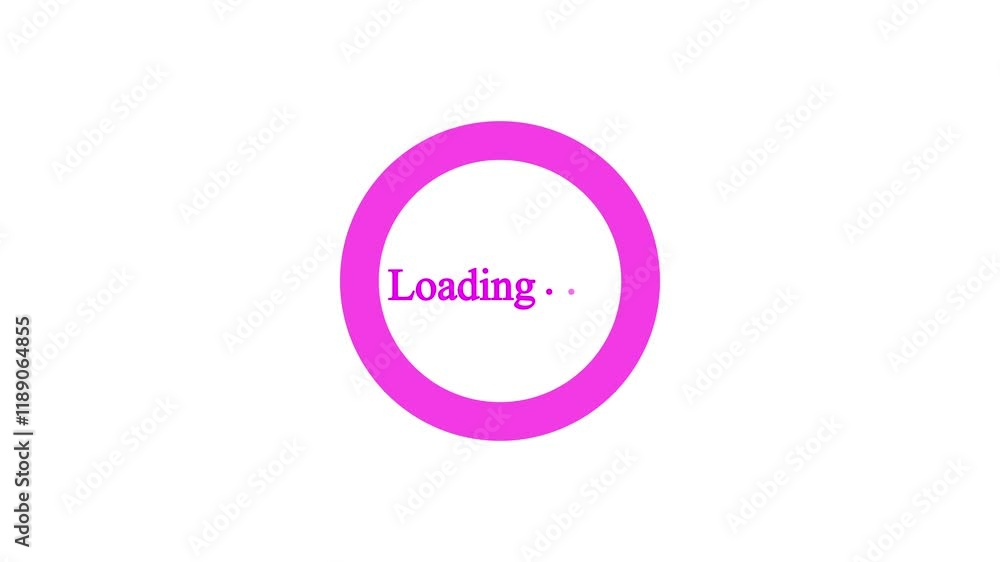 Neon fast loading bar icon animation on black background. Loading, text ...
