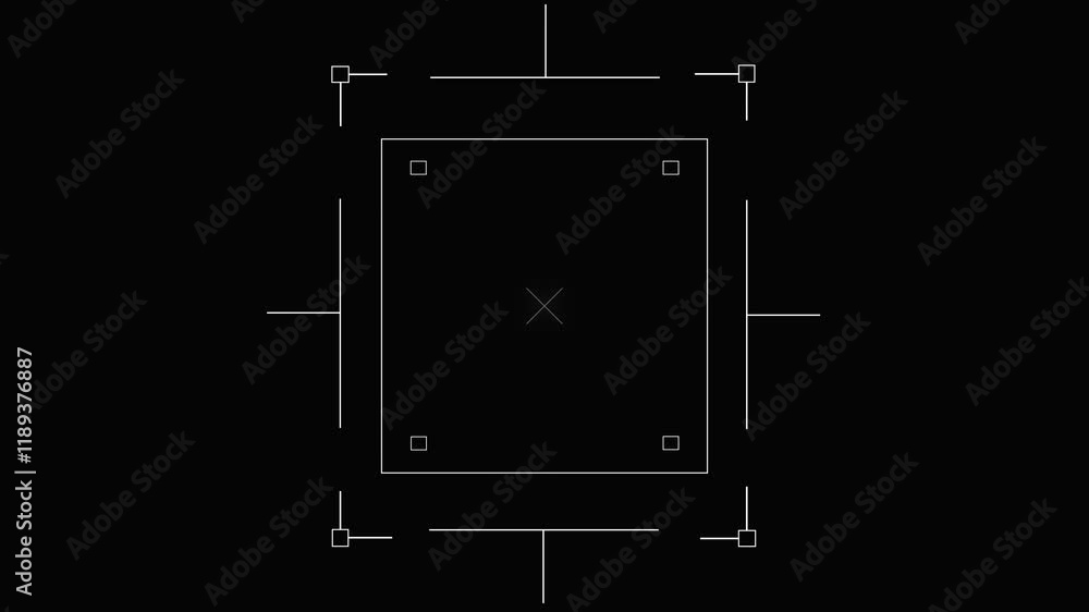 Loop in of formation of square radar display with target in sight in ...