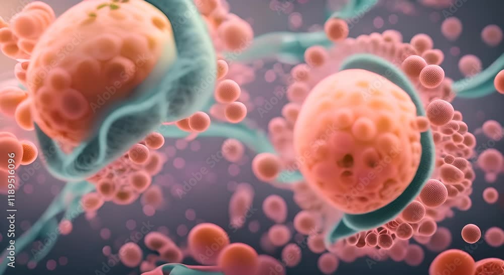 3D Animation of Cell division under a microscope Dividing and ...