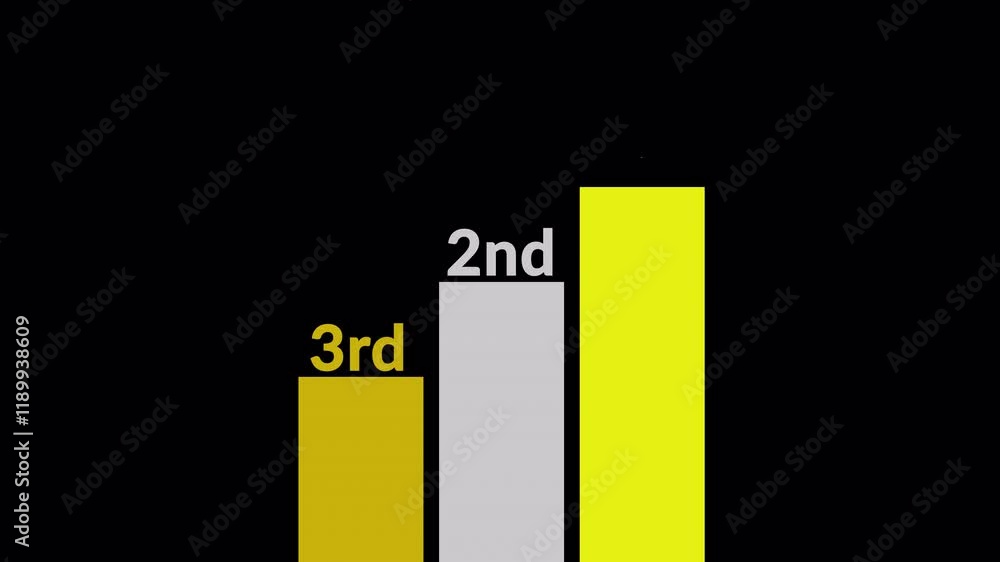 1st 2nd 3rd position animation on black screen, winner animation ...