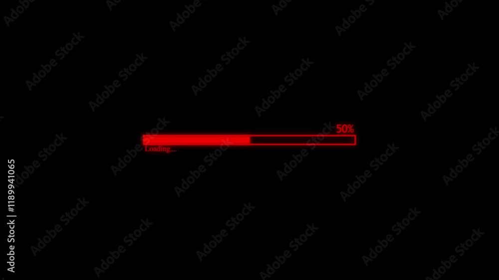 Glitch loading bar. Animation of cyberpunk style loading bar with ...