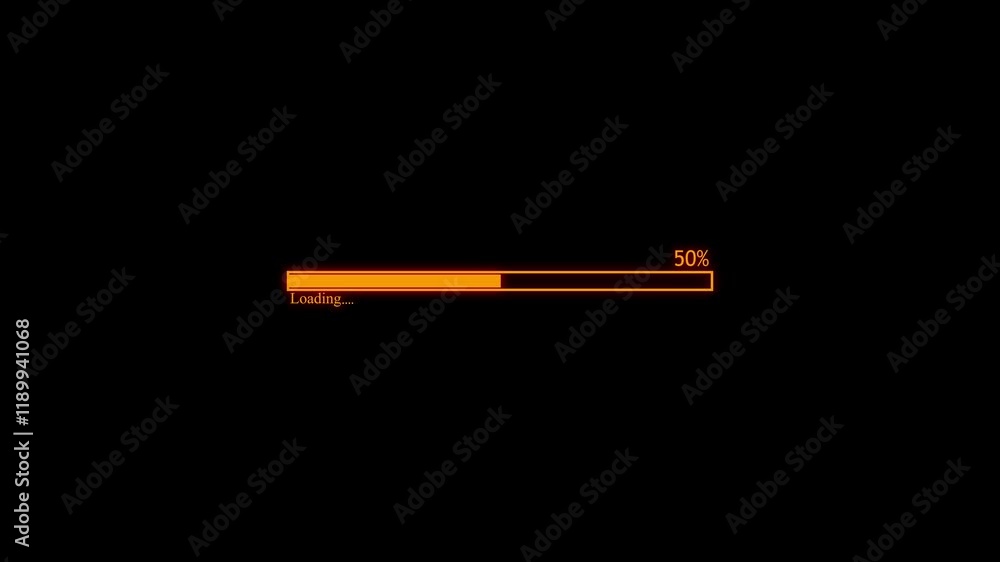 Glitch loading bar. Animation of cyberpunk style loading bar with ...