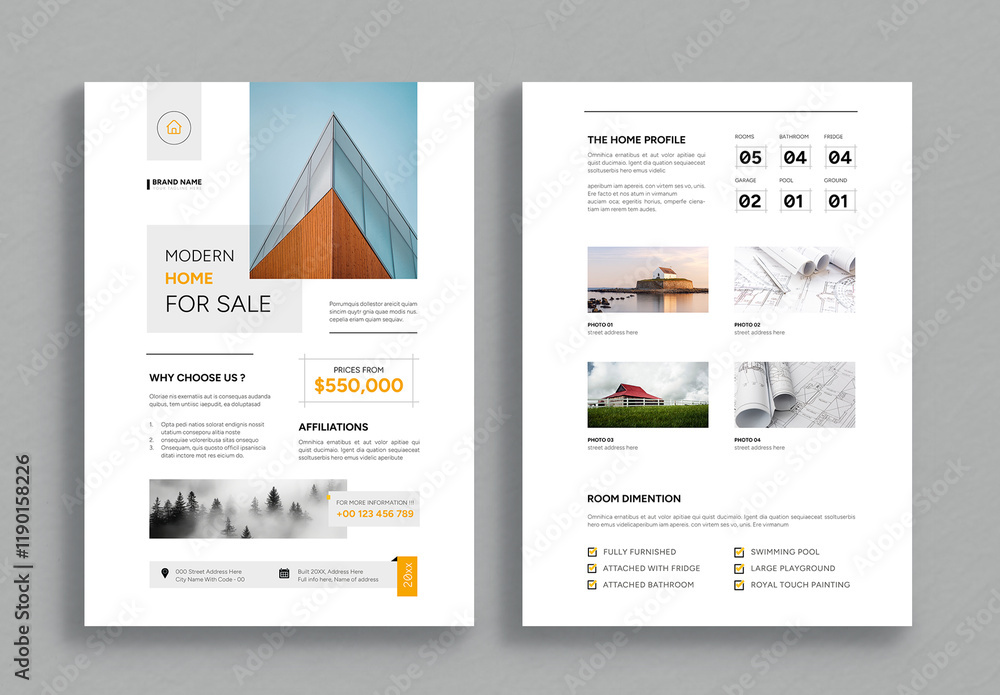 Real Estate Marketing Poster Layout Stock Template | Adobe Stock
