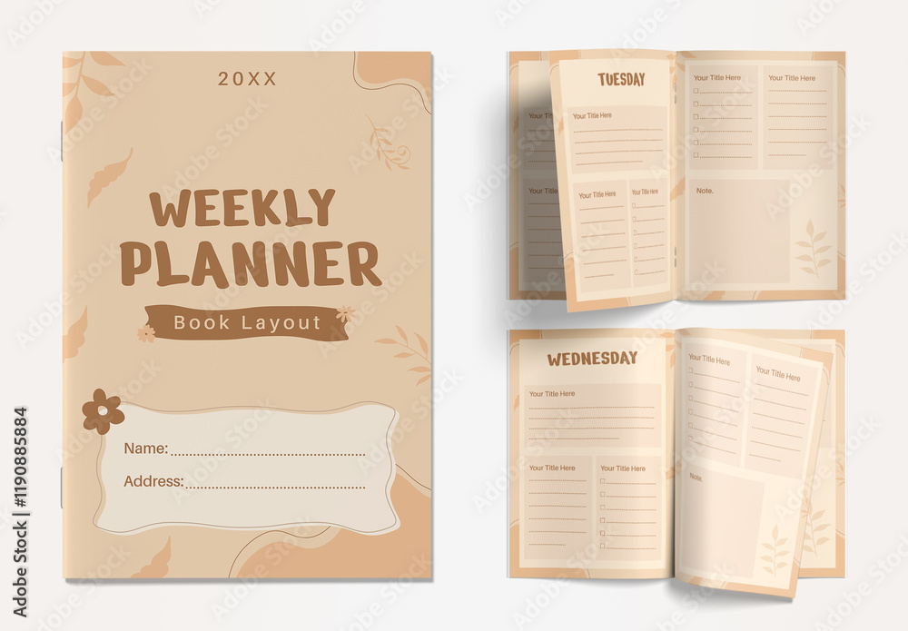 Weekly Planner Design Template Layout Stock Template | Adobe Stock