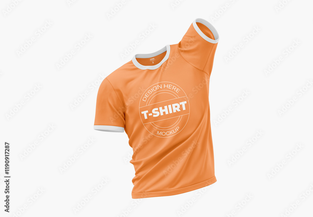 T-Shirt Raised Sleeve Mockup Stock Template | Adobe Stock