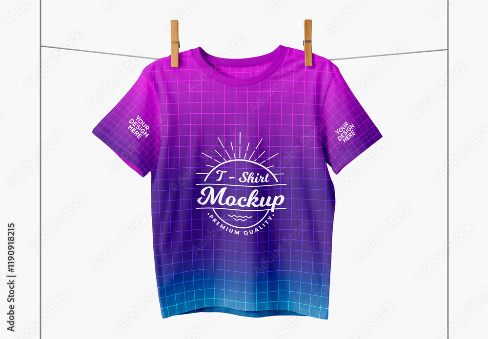 T-Shirt Raised Sleeve Mockup Stock Template | Adobe Stock