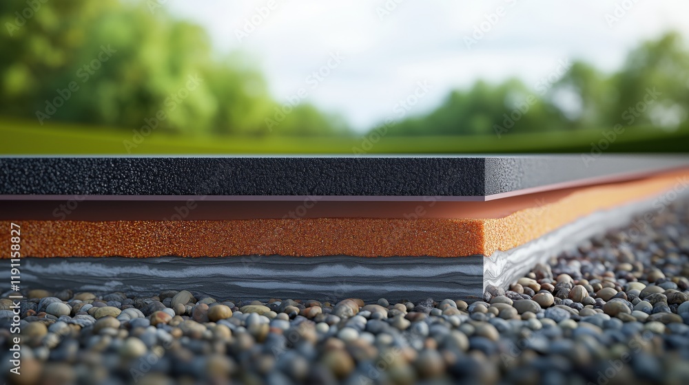 Poster Cross-section of a running track showing its various layers ...