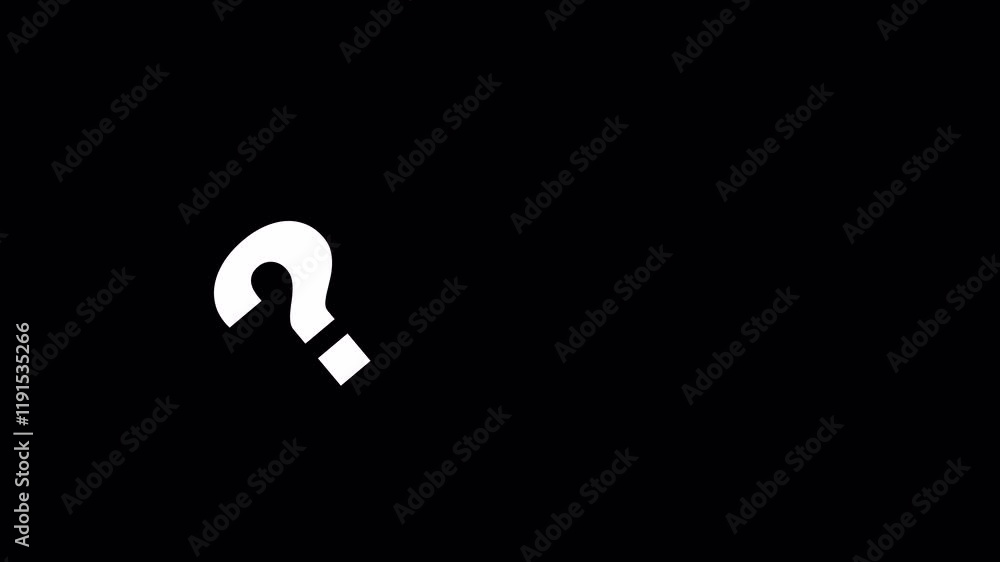 4K question mark icon animation, pop up flat question marks on ...