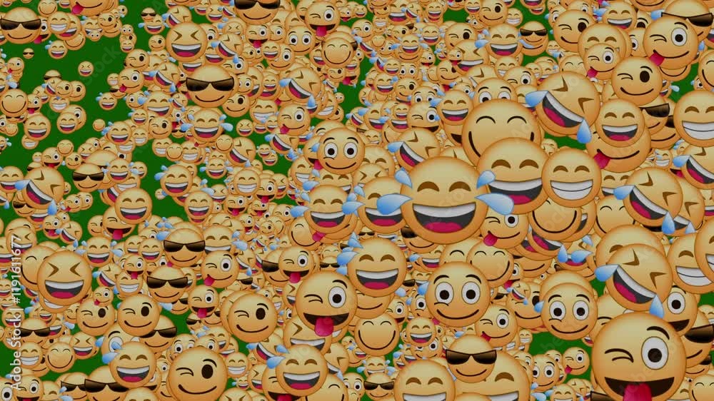 Moving social media green chroma key animation of custom reaction ...