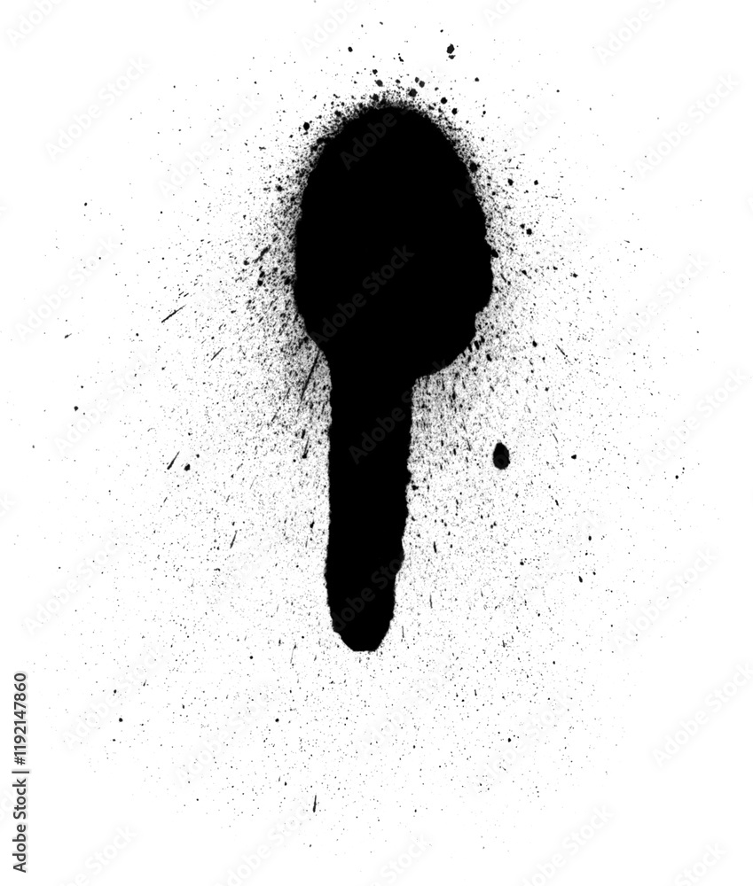 Poster Rugged vertical black spray paint drip with bold texture and ...
