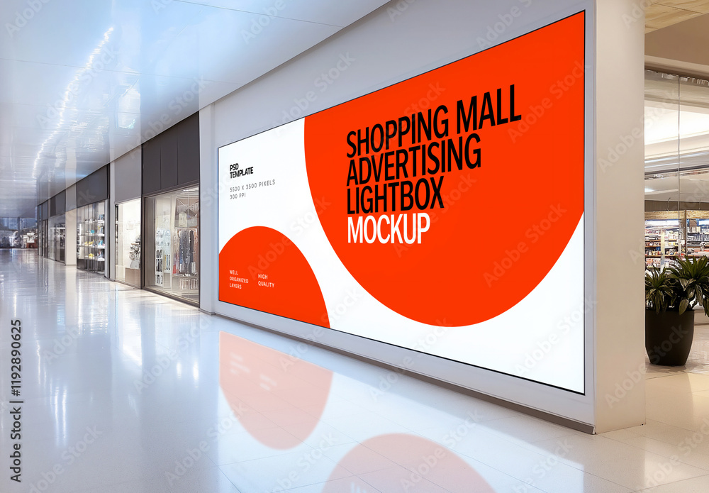 Shopping Mall Advertising Lightbox Mockup Generated With AI Stock ...