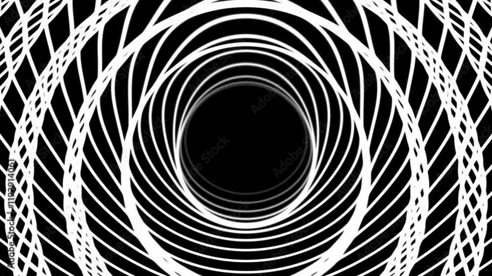 Motion background with animated collapsing-concentric forms (1920x1080 ...