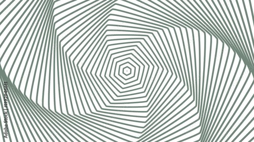 Vivid optical illusion 3d animation with a color changing black 6 sided polygon pattern on a ...