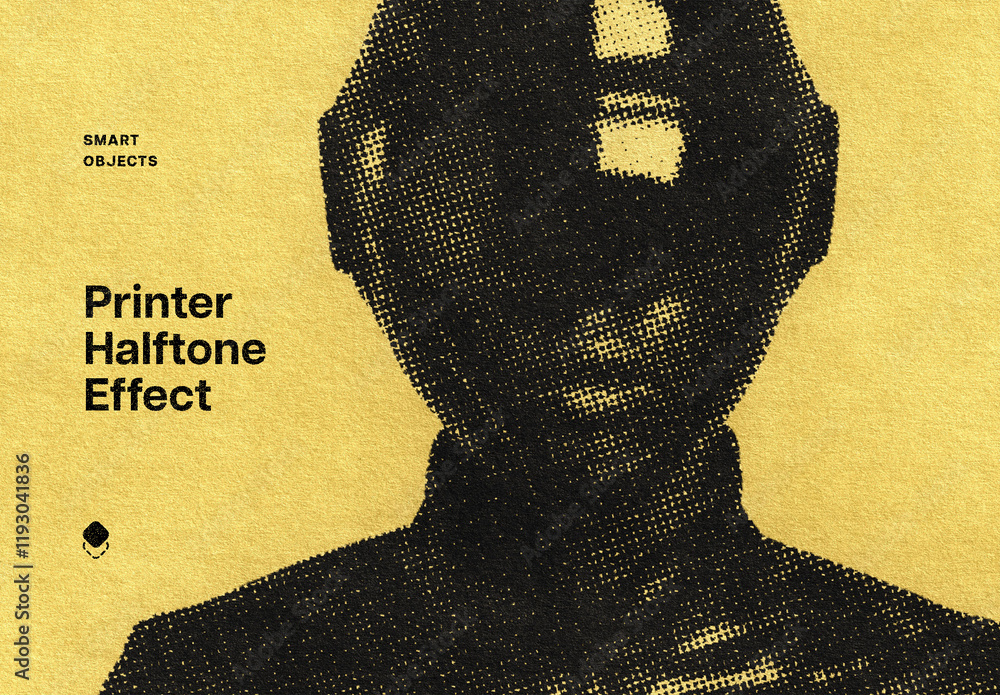 Halftone Print Photo Effect Mockup Stock Template | Adobe Stock