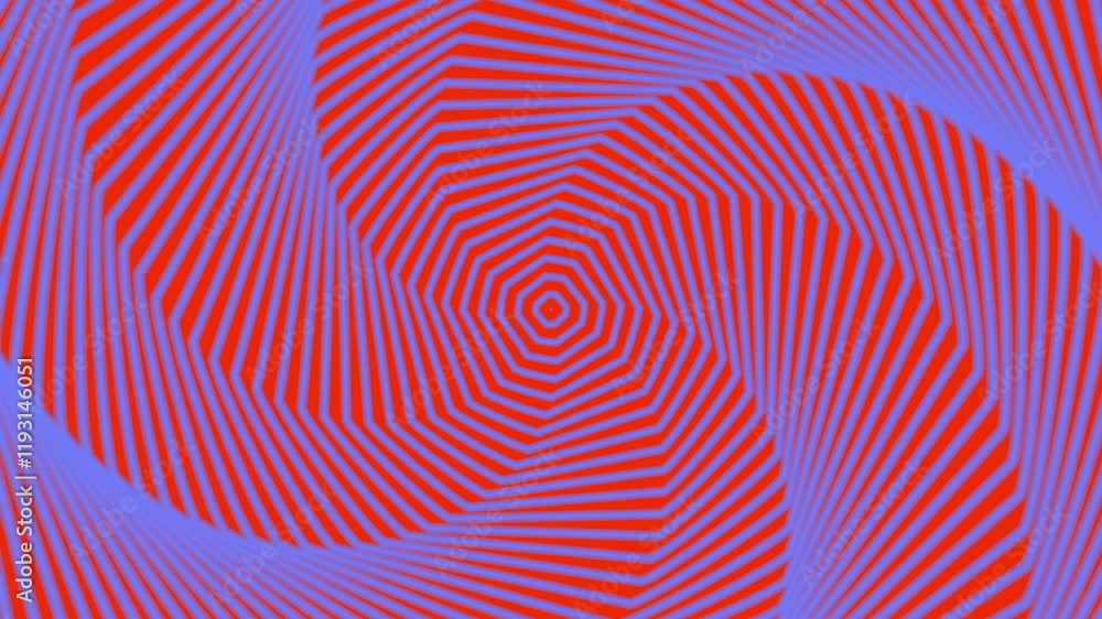 Vivid optical illusion 3d animation with blue shaded 4 sided polygon ...