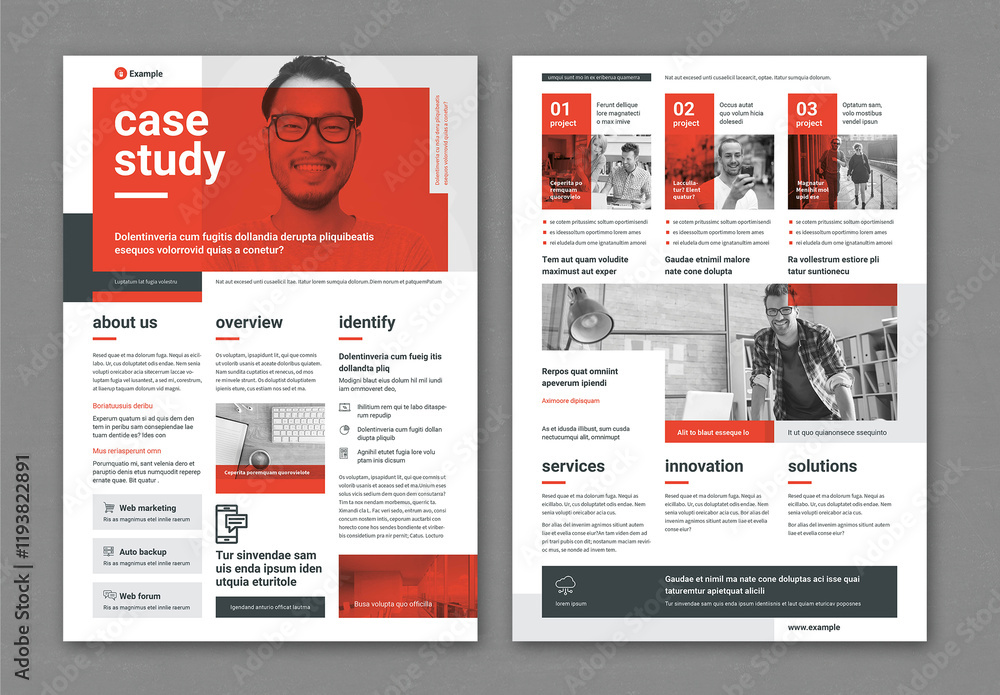 Corporate Business Case Study in Black and White with Red Elements ...
