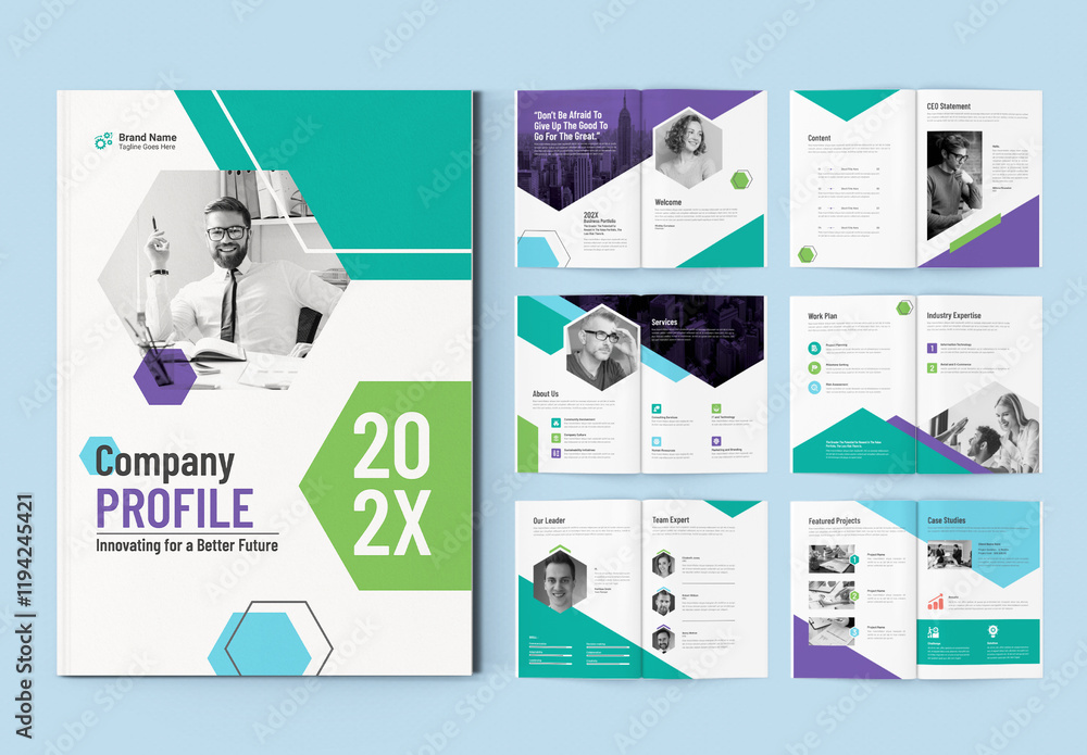 Company Profile Layout Design For Corporate Agency Stock Template ...