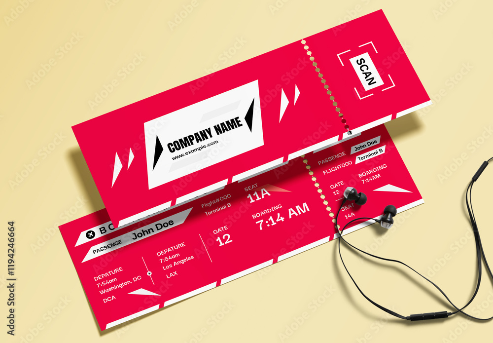 Professional Boarding Pass Template Stock Template | Adobe Stock