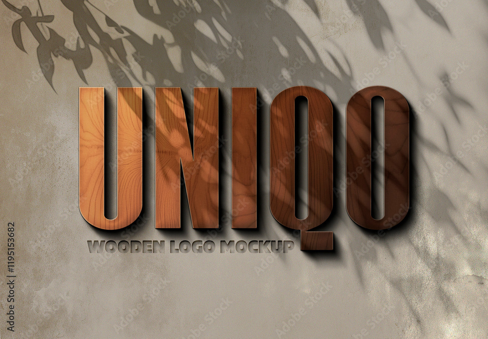 Wooden Lettering Logo Mockup Stock Template | Adobe Stock