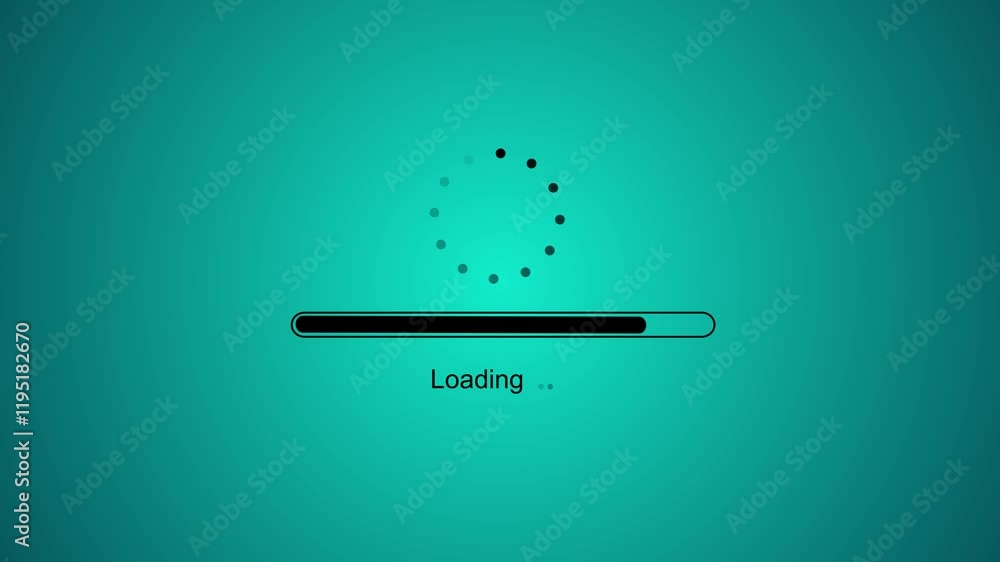 Minimalist Loading Screen with Progress Bar and Circular Animation, Modern User Interface Design ...