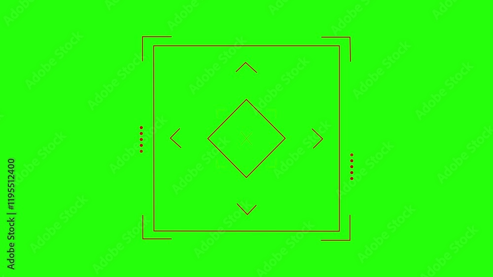 Hud square Target futuristic animation on black in 4K video. HUD Marker ...