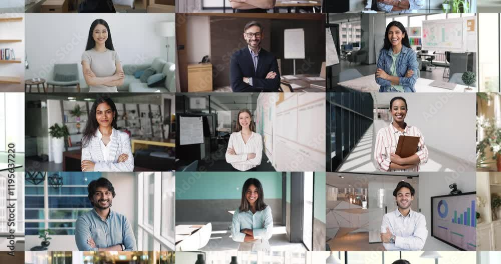 Zoom out collage view of diverse people, individuals of different ages ...