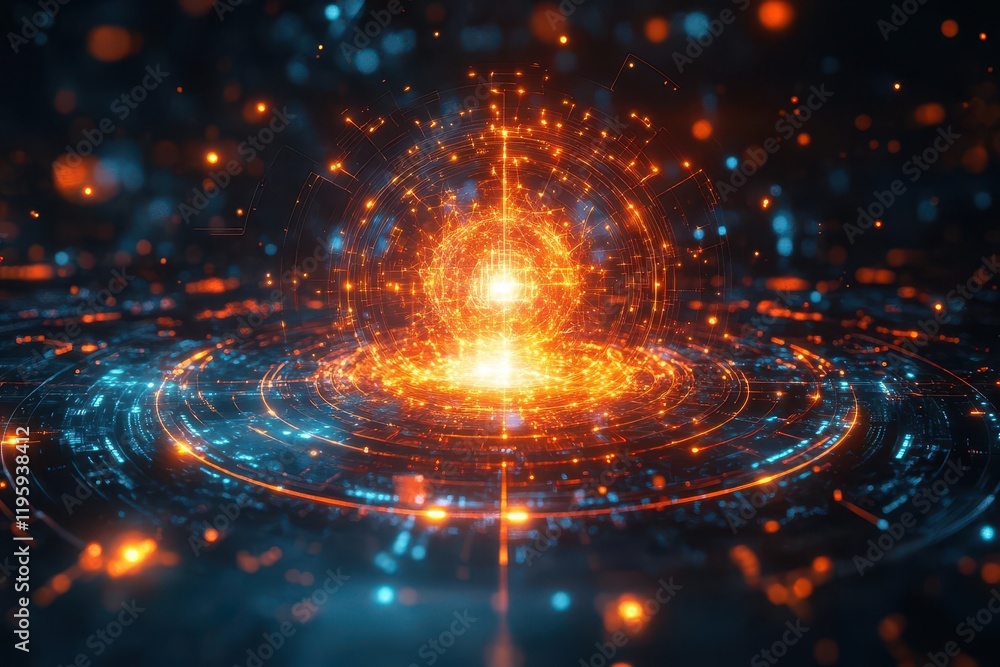 Photo & Art Print a sentient quantum computer core visualized as ...