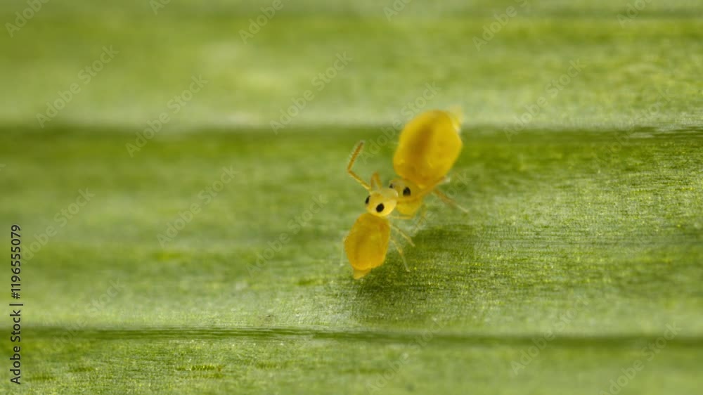 Adorable springtails giving affection to each other after mating ...